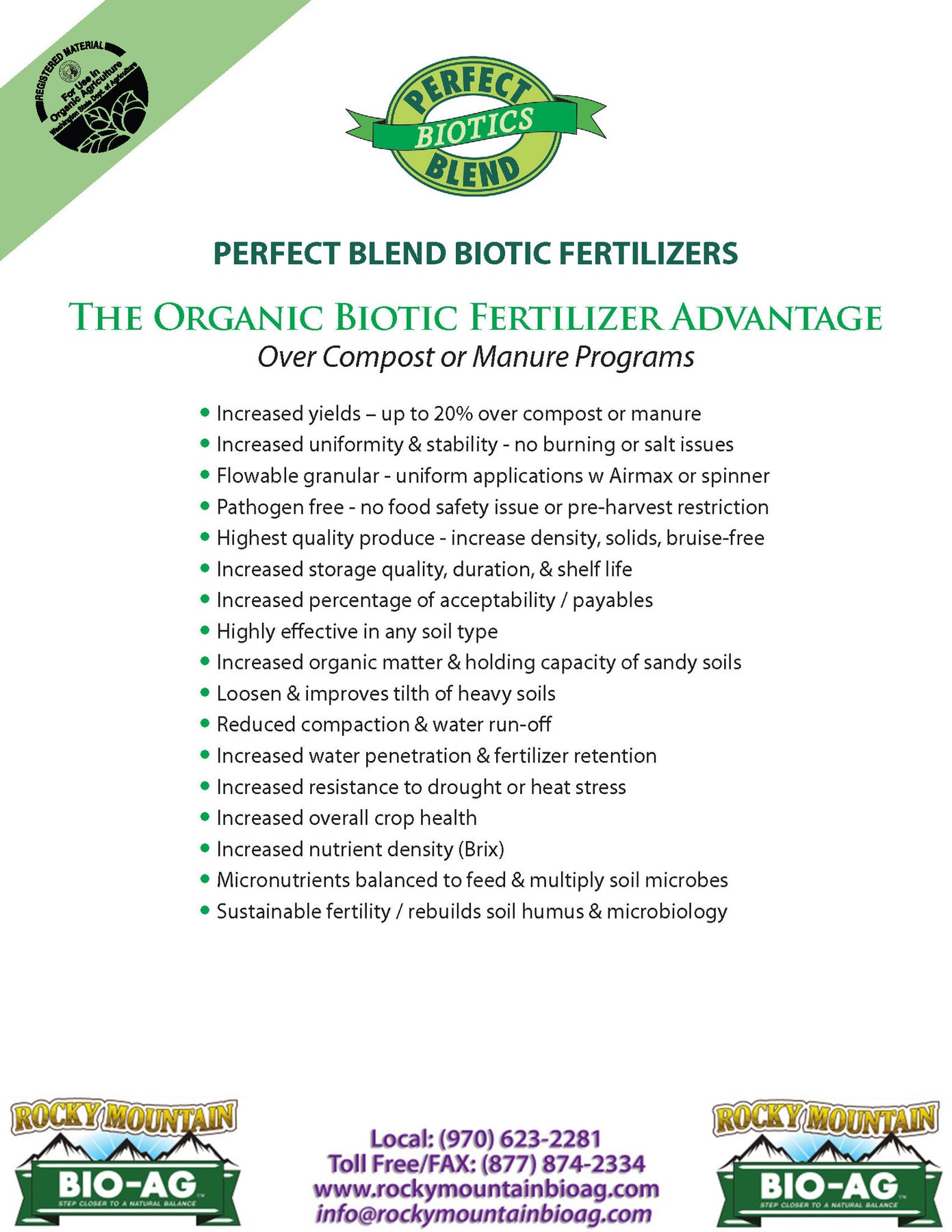 Organic 2-2-1 Calcium 15% Fertilizer | Rocky Mountain BioAg